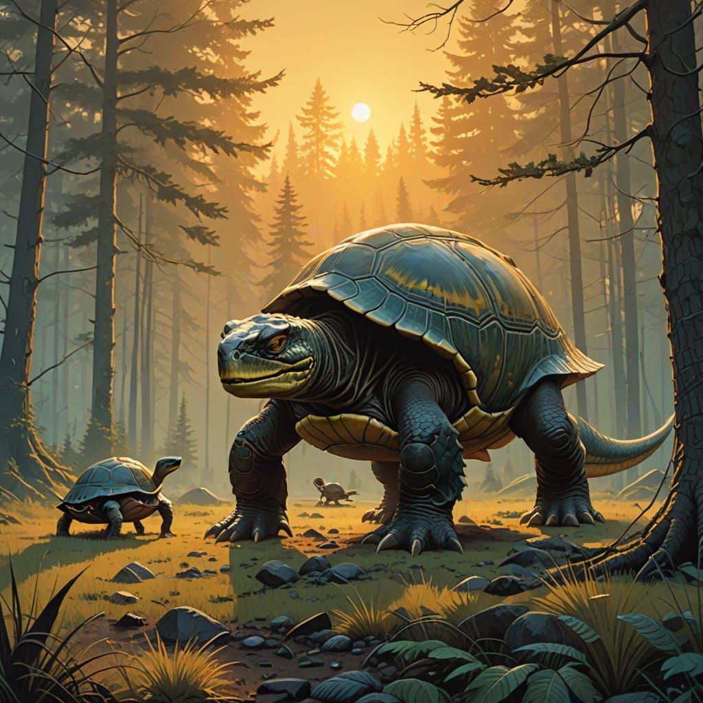 A turtle merged with a t-rex - A turtle merged with a t-rex...