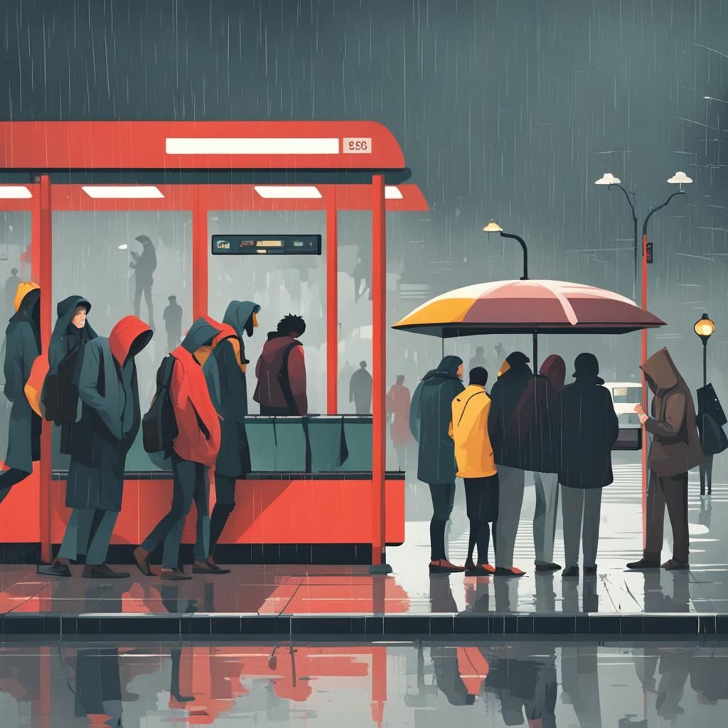 Bus Stop 1 - AI Generated Artwork - NightCafe Creator