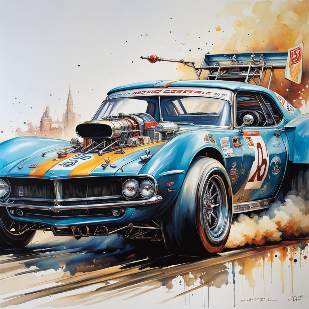 Drag Racing Car - AI Generated Artwork - NightCafe Creator