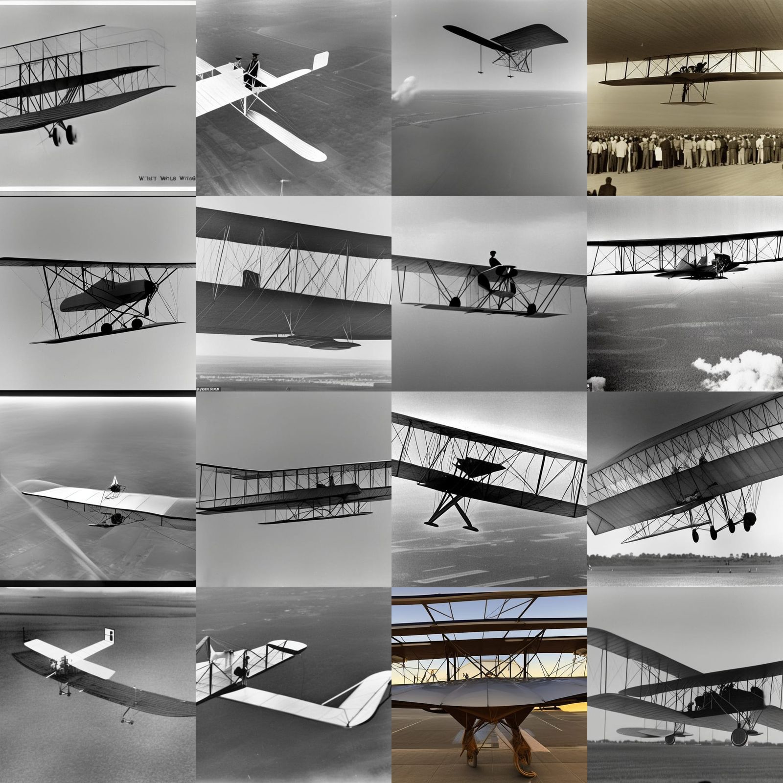 The Wright Flyer soars through the sky, defying gravity with its wooden ...