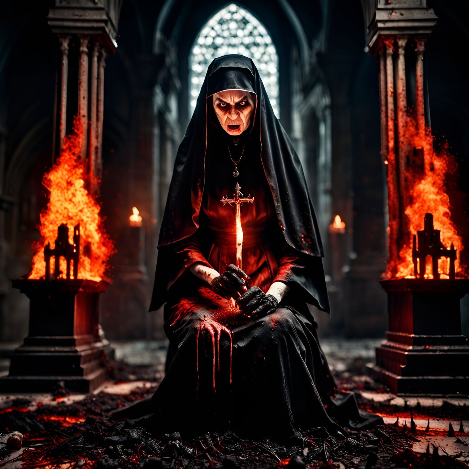 Evil nun - AI Generated Artwork - NightCafe Creator
