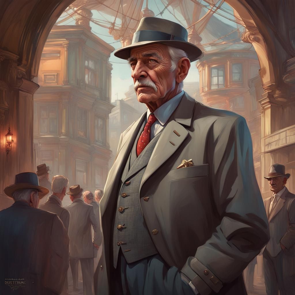 Dapper, elderly private detective, circa 1960 - AI Generated Artwork - NightCafe Creator