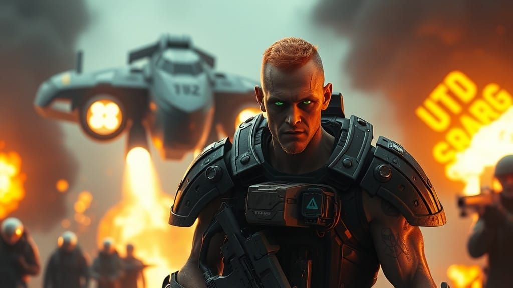 Cyberpunk Mutant Warrior Extracted in Warzone - AI Art