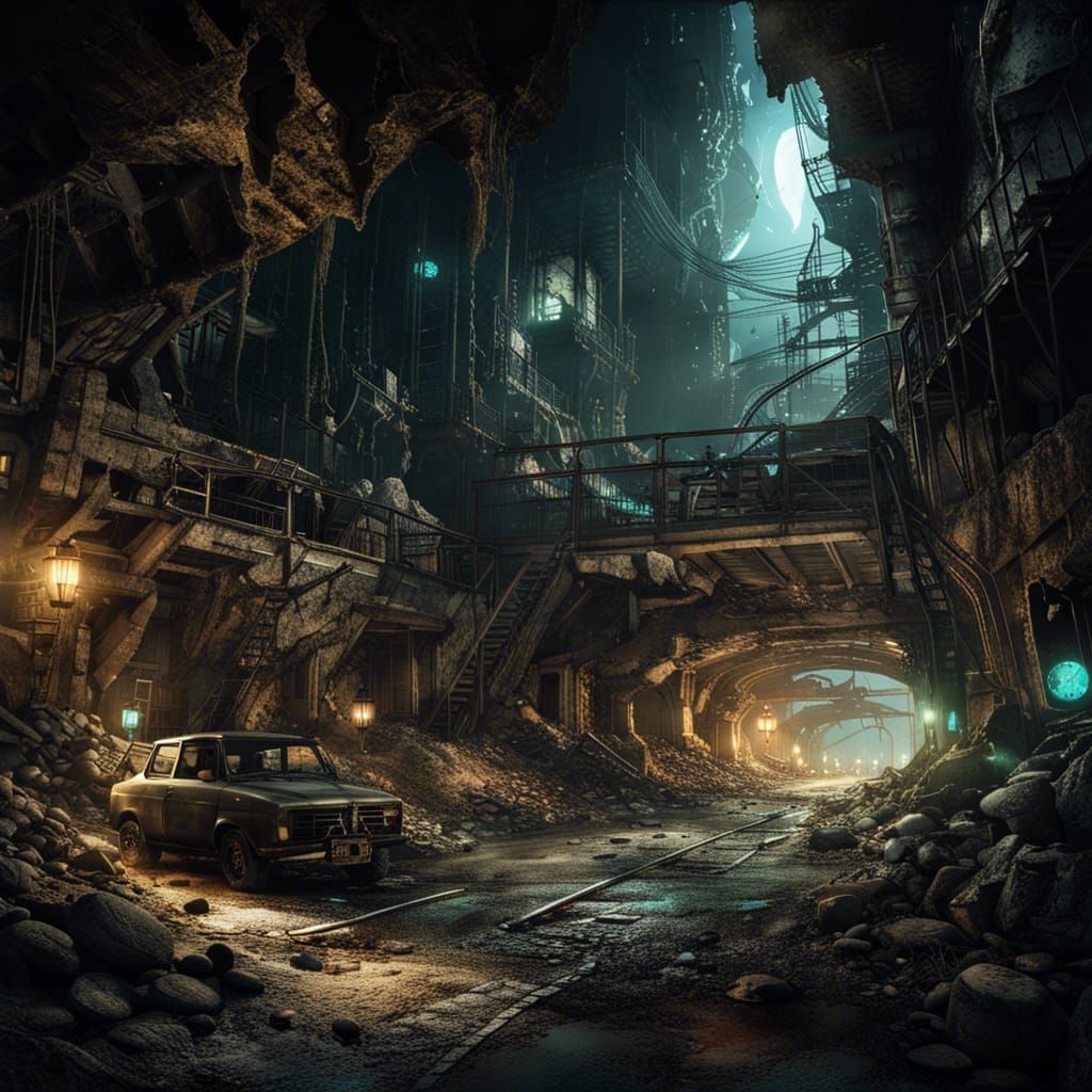 The buried city after the bomb - AI Generated Artwork - NightCafe Creator