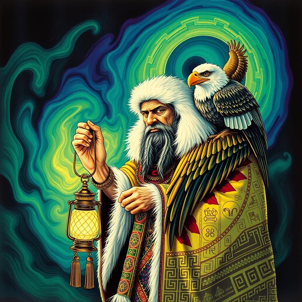 Psychedelic Shaman in 1960s Underground Comix Styl... - AI Art