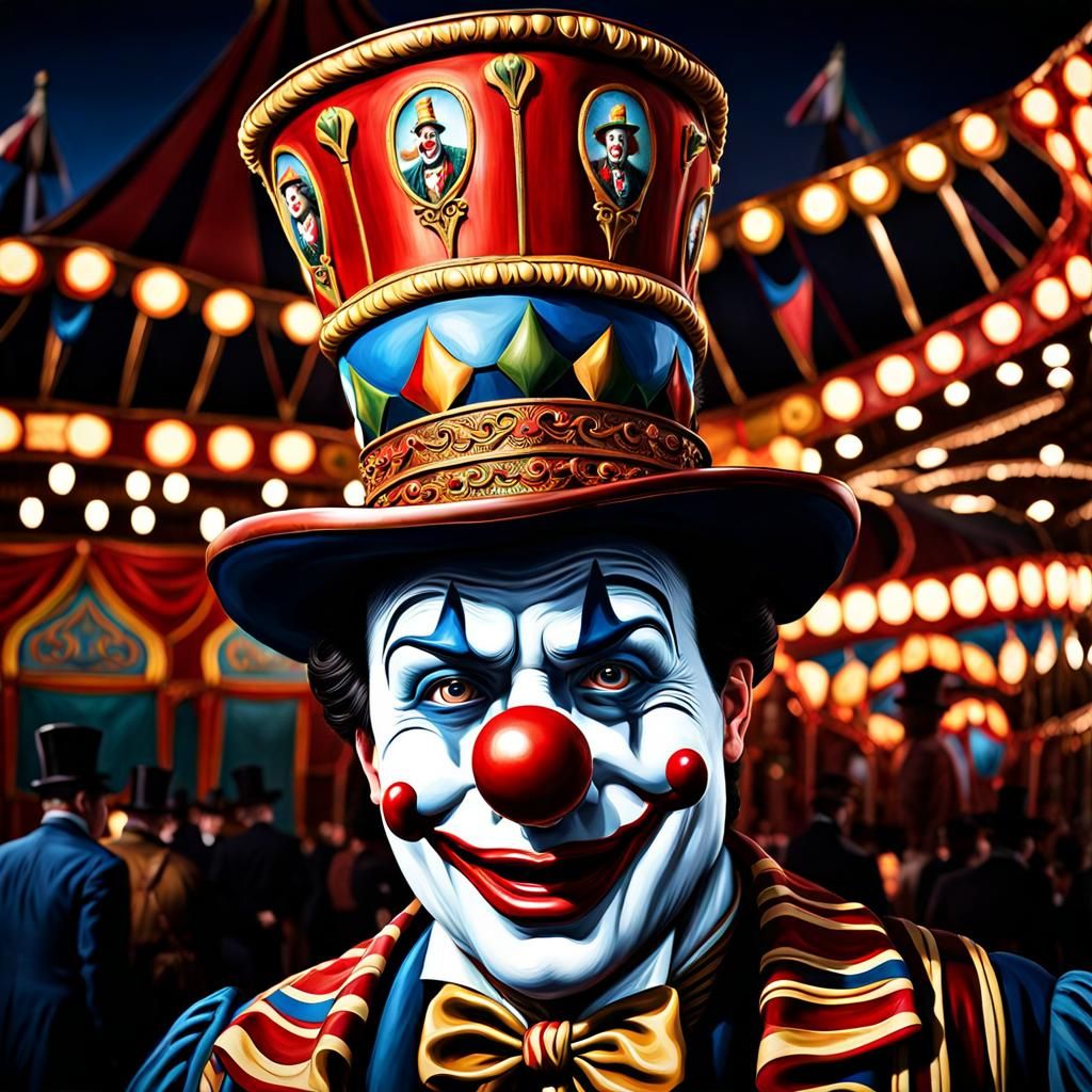 Clown With Portrait Top Hat - AI Generated Artwork - NightCafe Creator