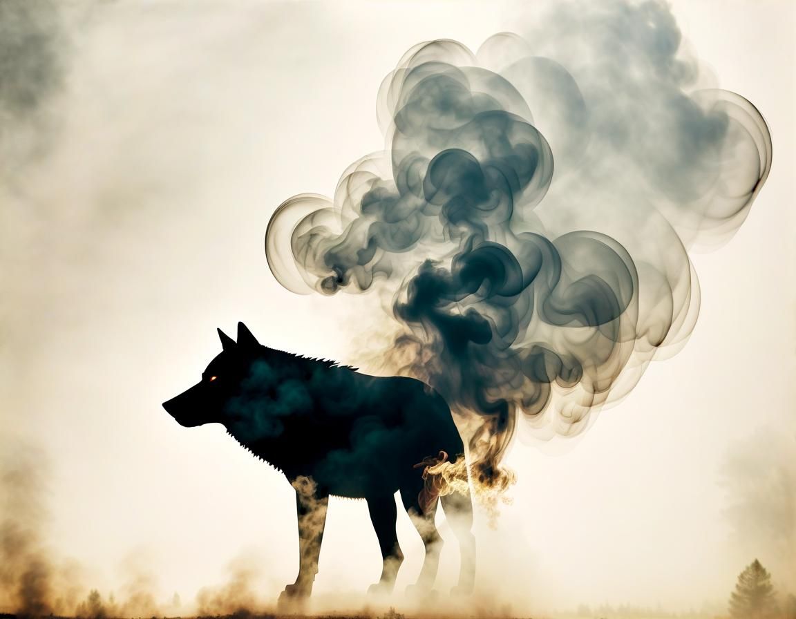 Dark Smoke Wolf I - AI Generated Artwork - NightCafe Creator