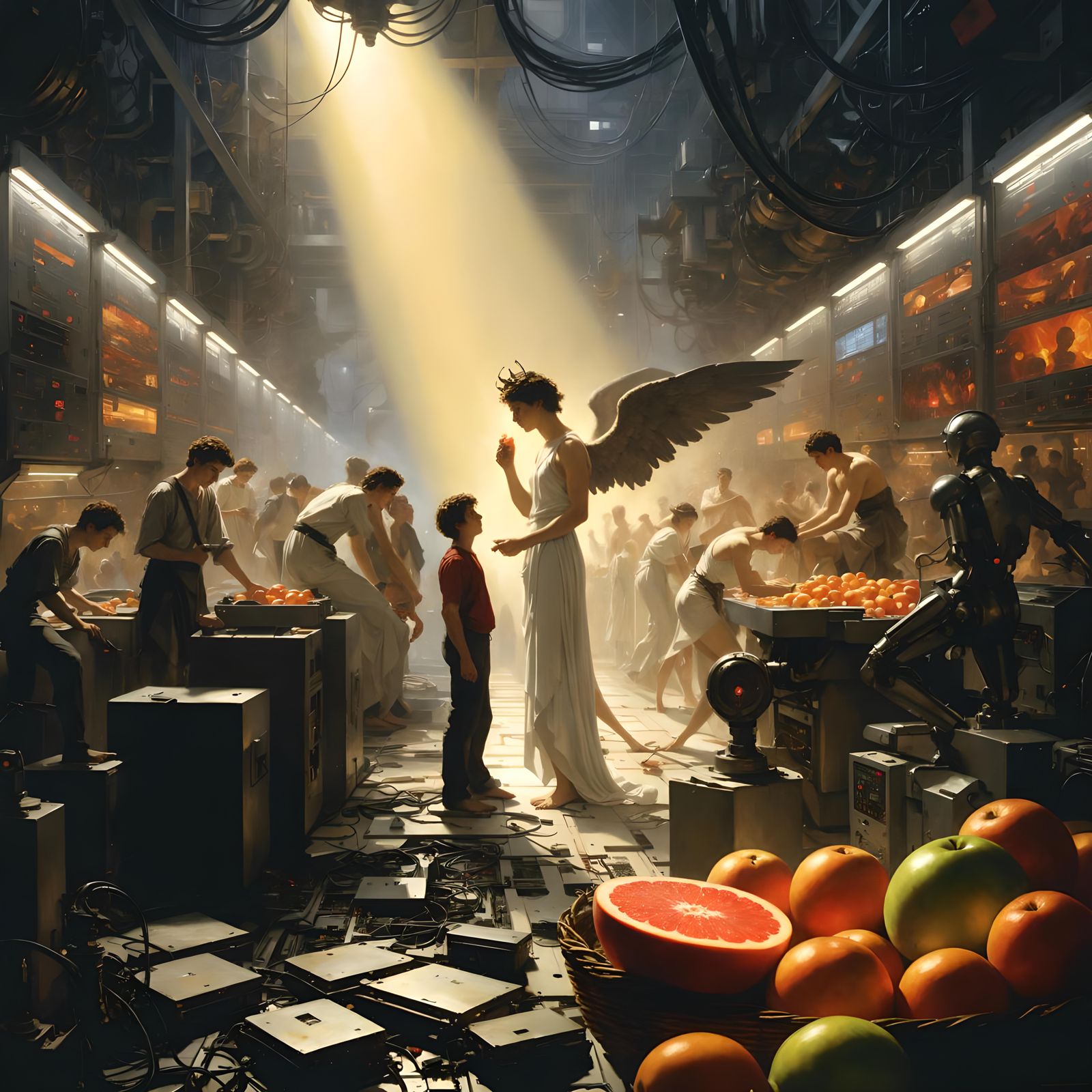 The Orange Factory - AI Generated Artwork - NightCafe Creator