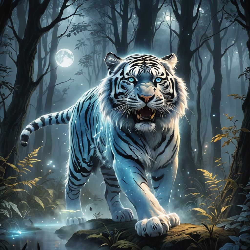 Ghost Tiger - AI Generated Artwork - NightCafe Creator