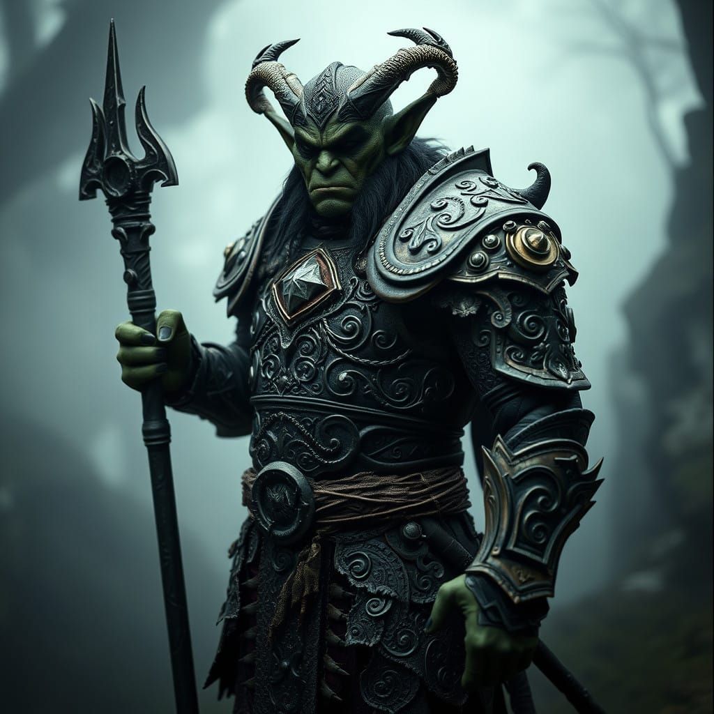 Art Nouveau Orc #2 - Art Nouveau Orc in Epic, Mystical Realm