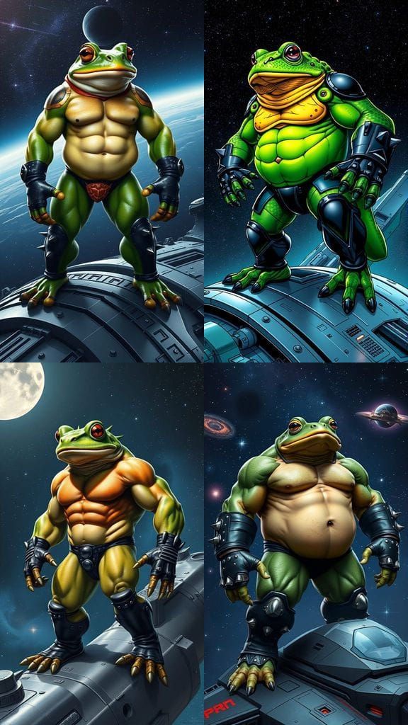 Battletoads Zitz - Cyberpunk Fighting Toad in Space