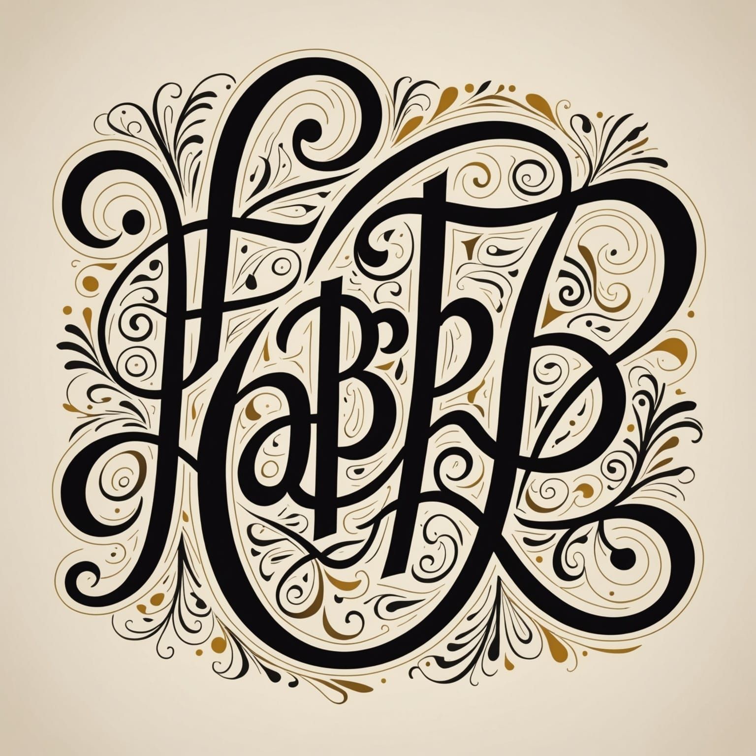 A calligraphic illustration Happy - AI Generated Artwork - NightCafe ...