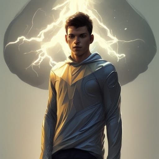 Male Lightning Superhero in a hoodie - AI Generated Artwork - NightCafe ...