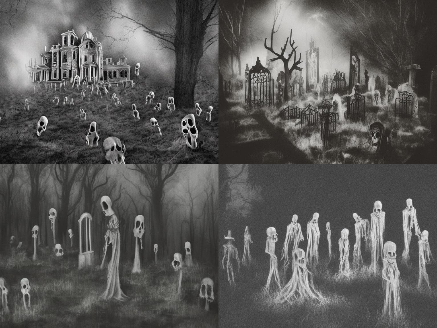 Creepy ghosts in the graveyard 👻 💀 - AI Generated Artwork - NightCafe ...