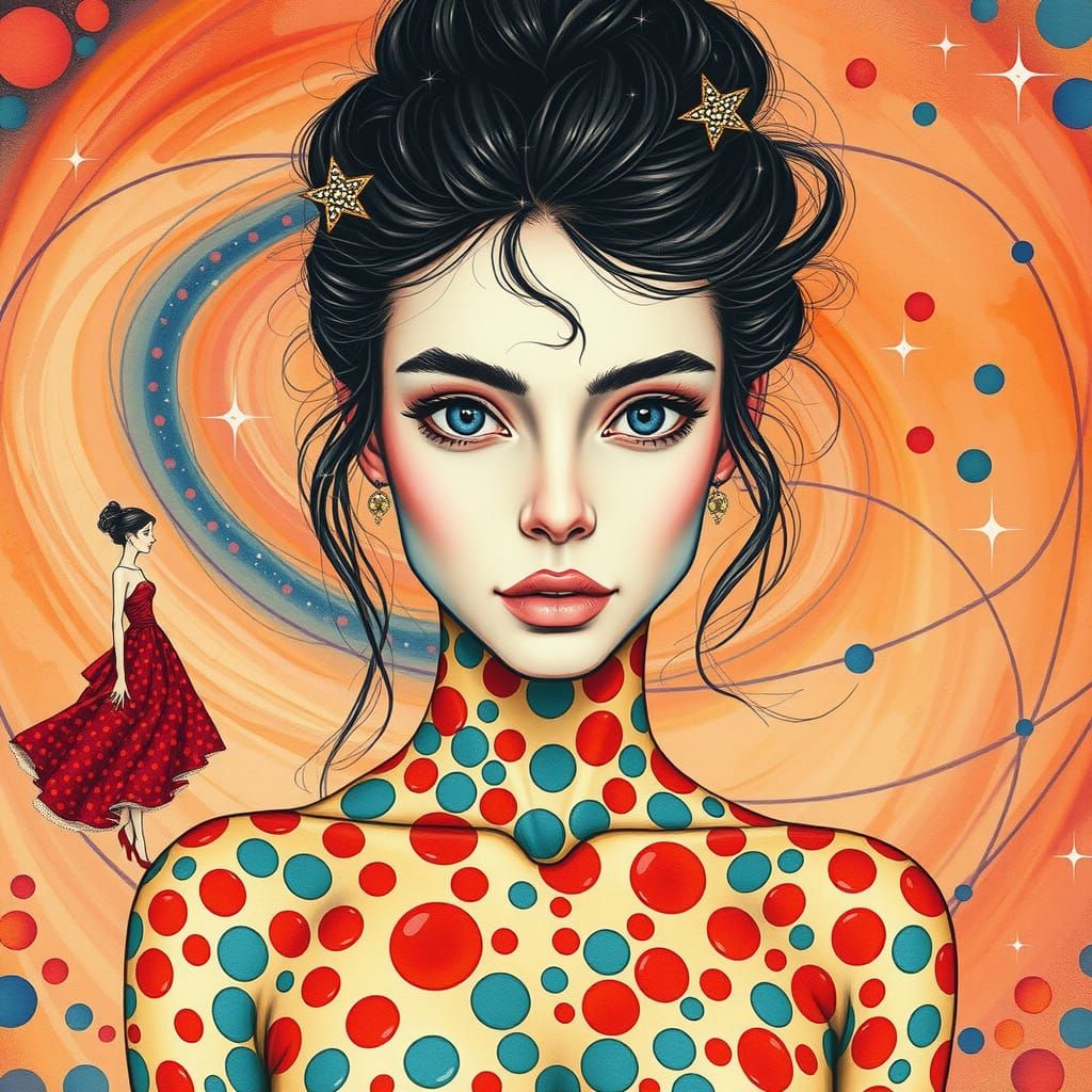 Poetry of the Patterned Mind - Stunning Polka Dot Portrait i...