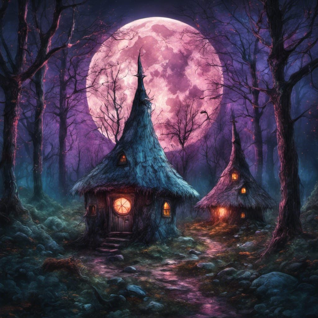 Witches huts - AI Generated Artwork - NightCafe Creator
