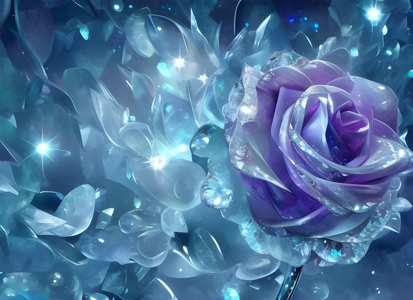 Sparkly Ice Rose - AI Generated Artwork - NightCafe Creator