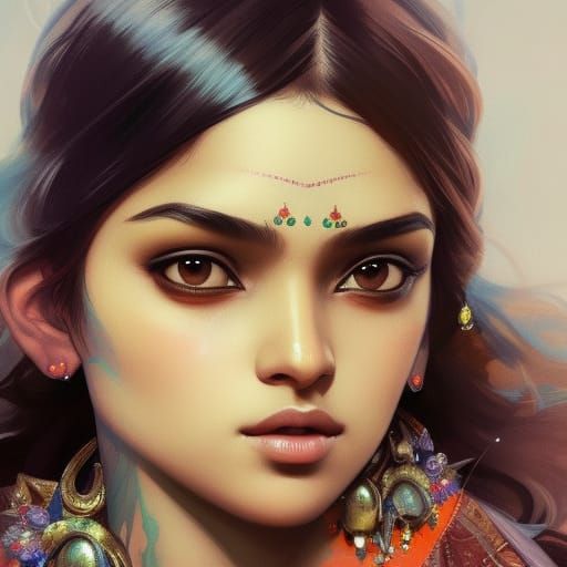 fantasy indian girl - AI Generated Artwork - NightCafe Creator