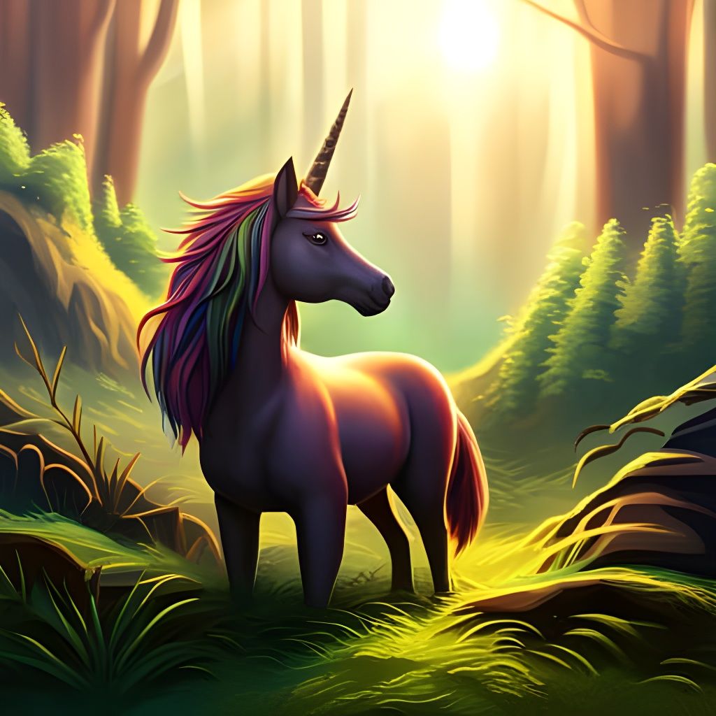 Unicorn spotted in a magical forest - AI Generated Artwork - NightCafe ...