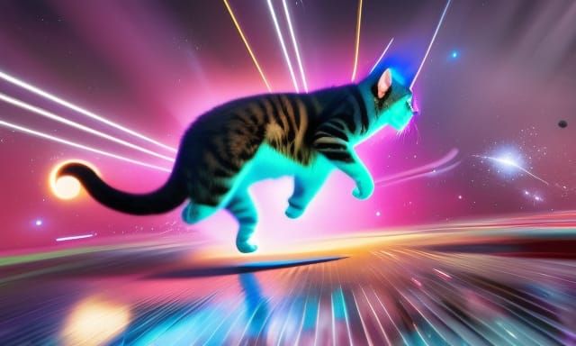 Cat on rainbow road - AI Generated Artwork - NightCafe Creator