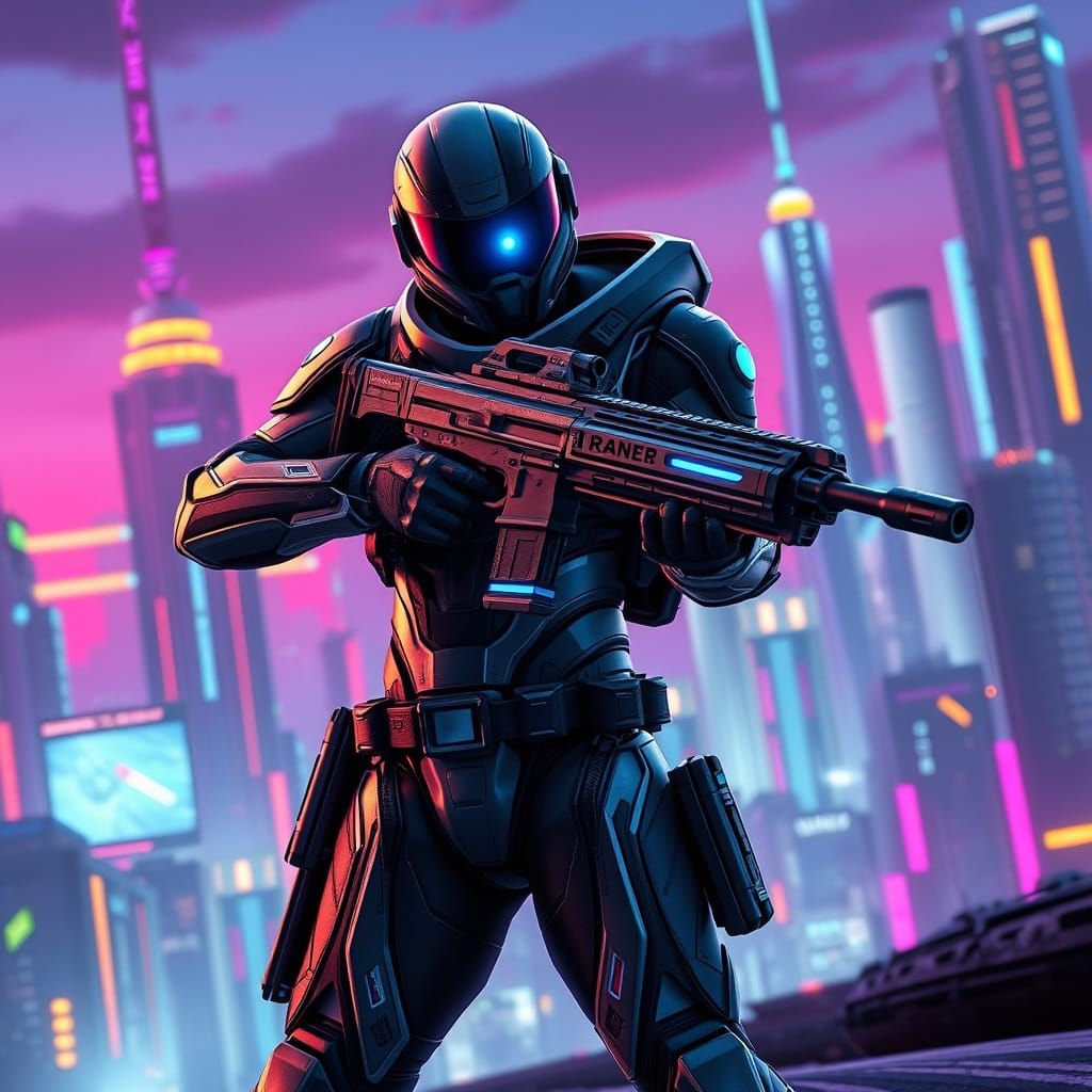 Soldier as a futuristic ranger - Futuristic Ranger Soldier i...