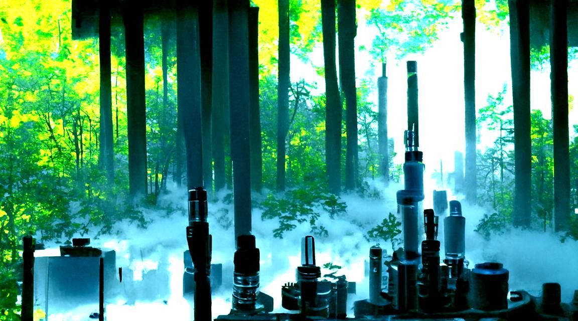 vapourware forest in the morning - AI Generated Artwork - NightCafe Creator