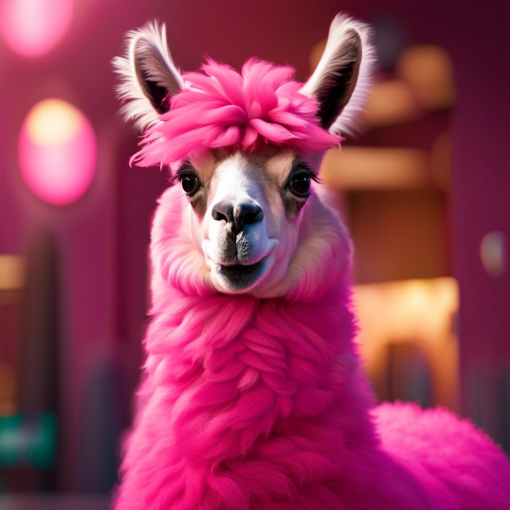 Pink llama - AI Generated Artwork - NightCafe Creator
