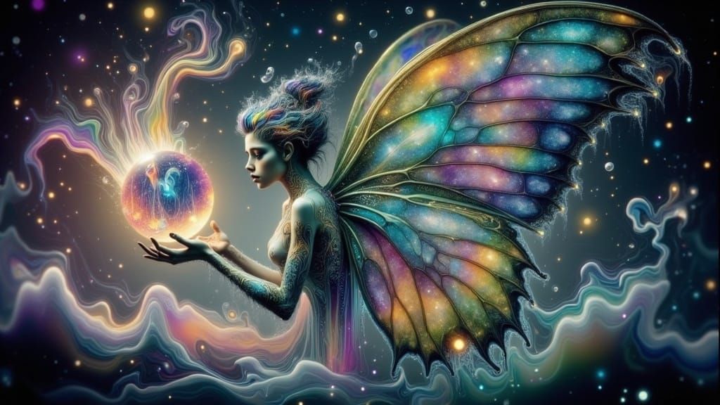 THE OFFERING - Ethereal Water Sprite in Cosmic Dreamscape