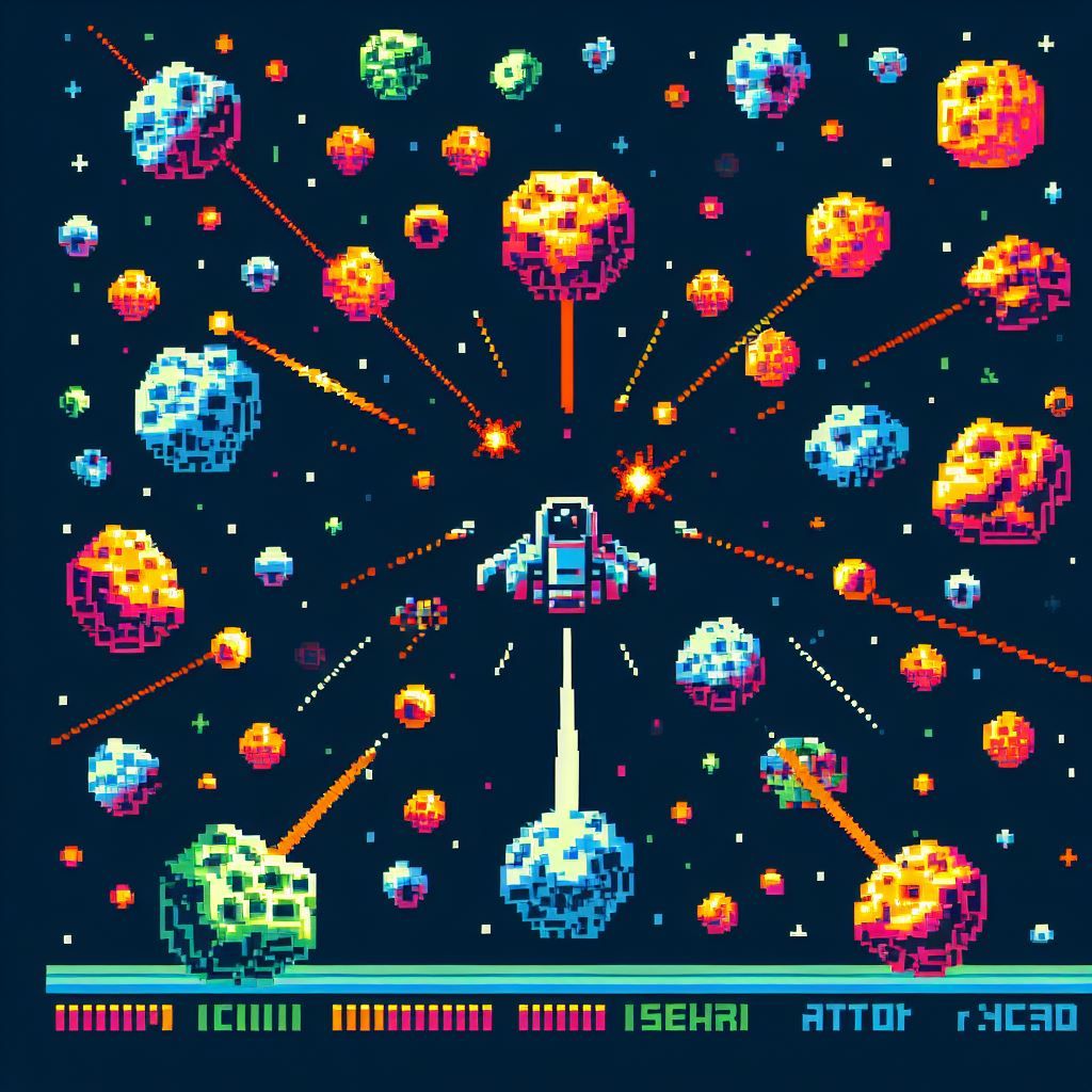 A retro video game of asteroids. - AI Generated Artwork - NightCafe Creator