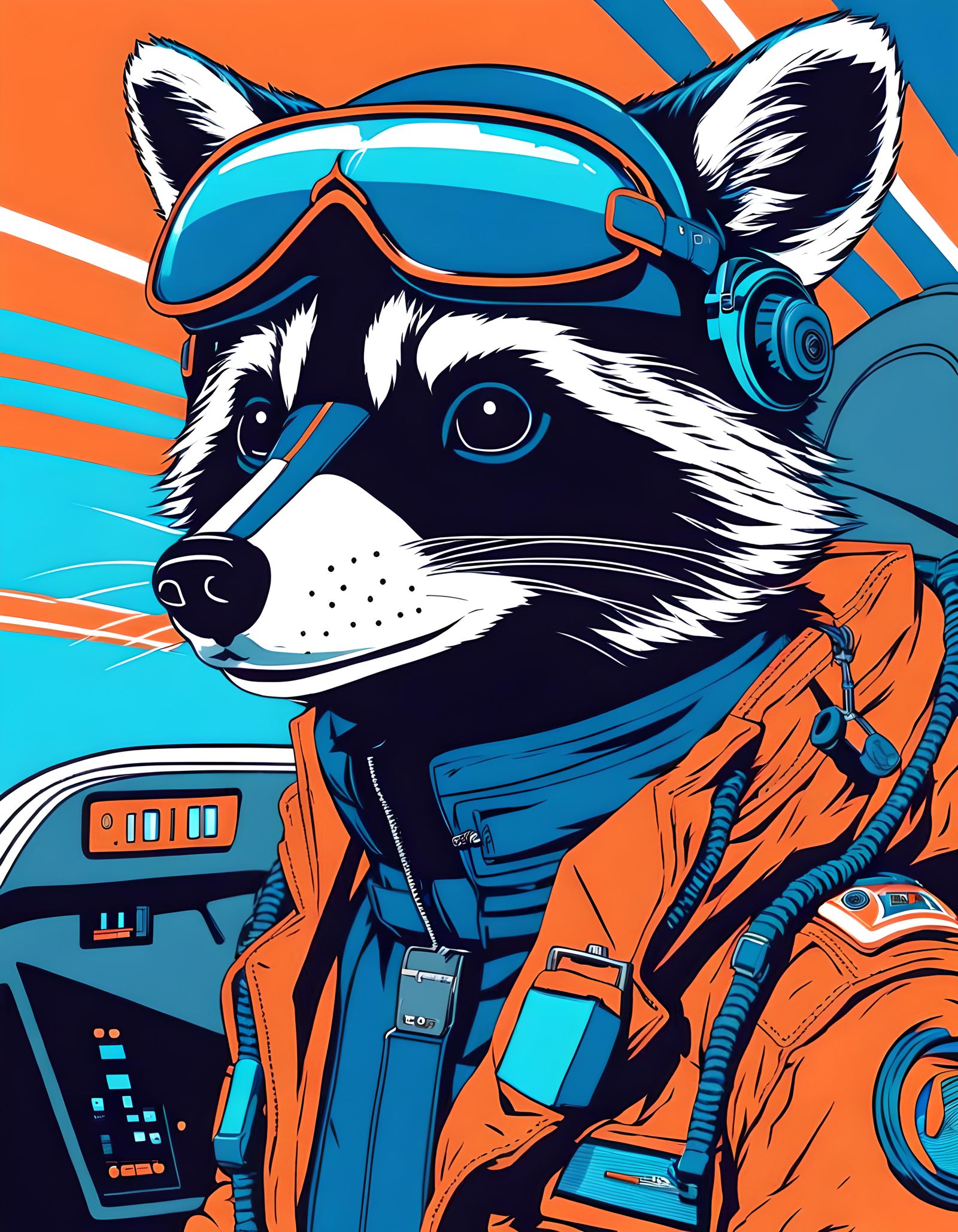 Raccoon Pilot - AI Generated Artwork - NightCafe Creator