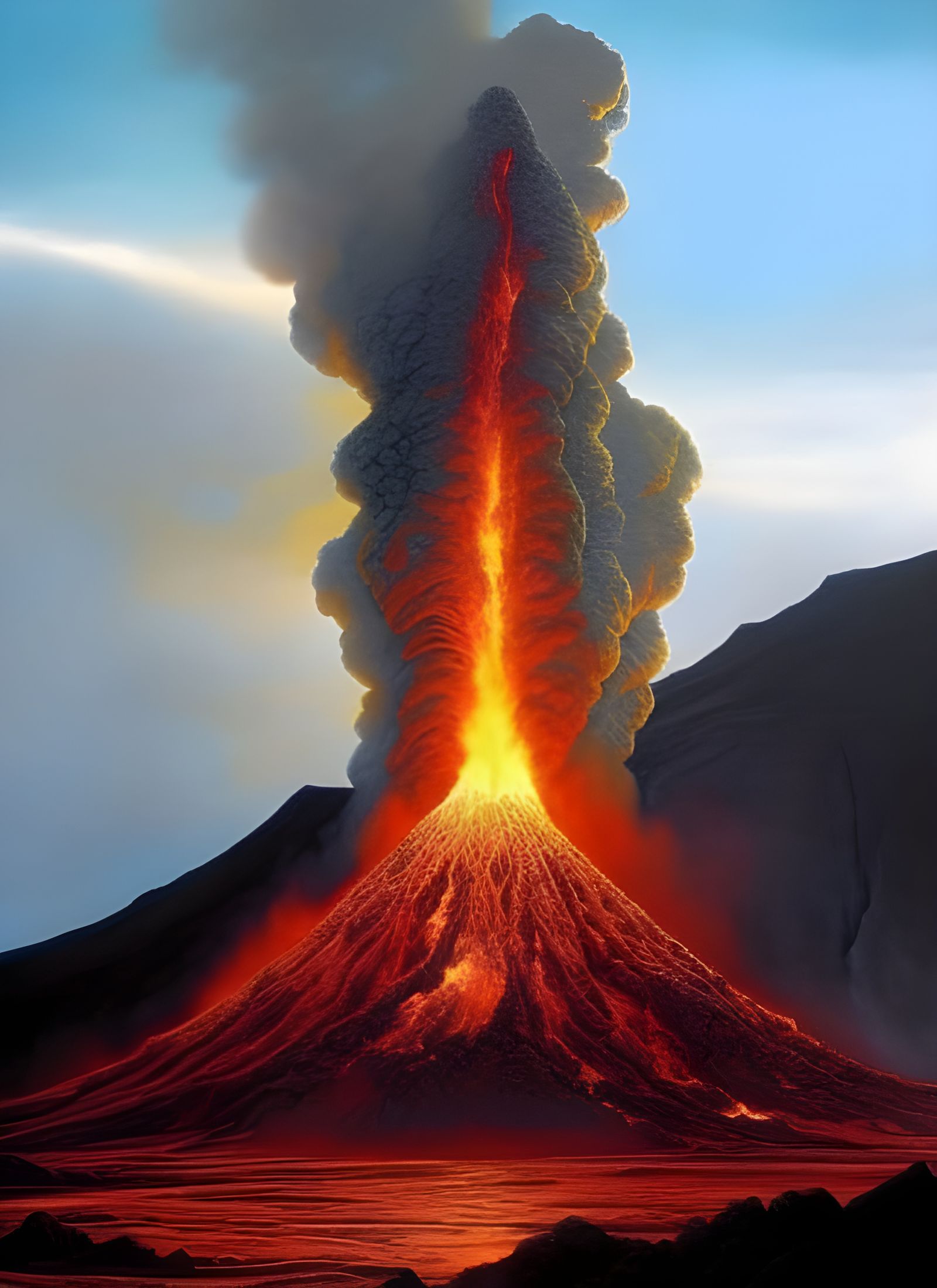 Photorealistic National Geographic photo of a fiery evil lava monster ...