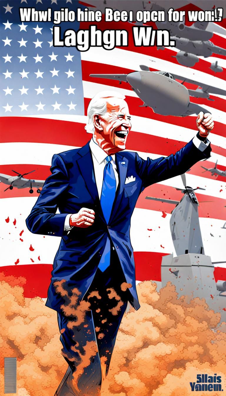 Laughing Biden ww3 - AI Generated Artwork - NightCafe Creator