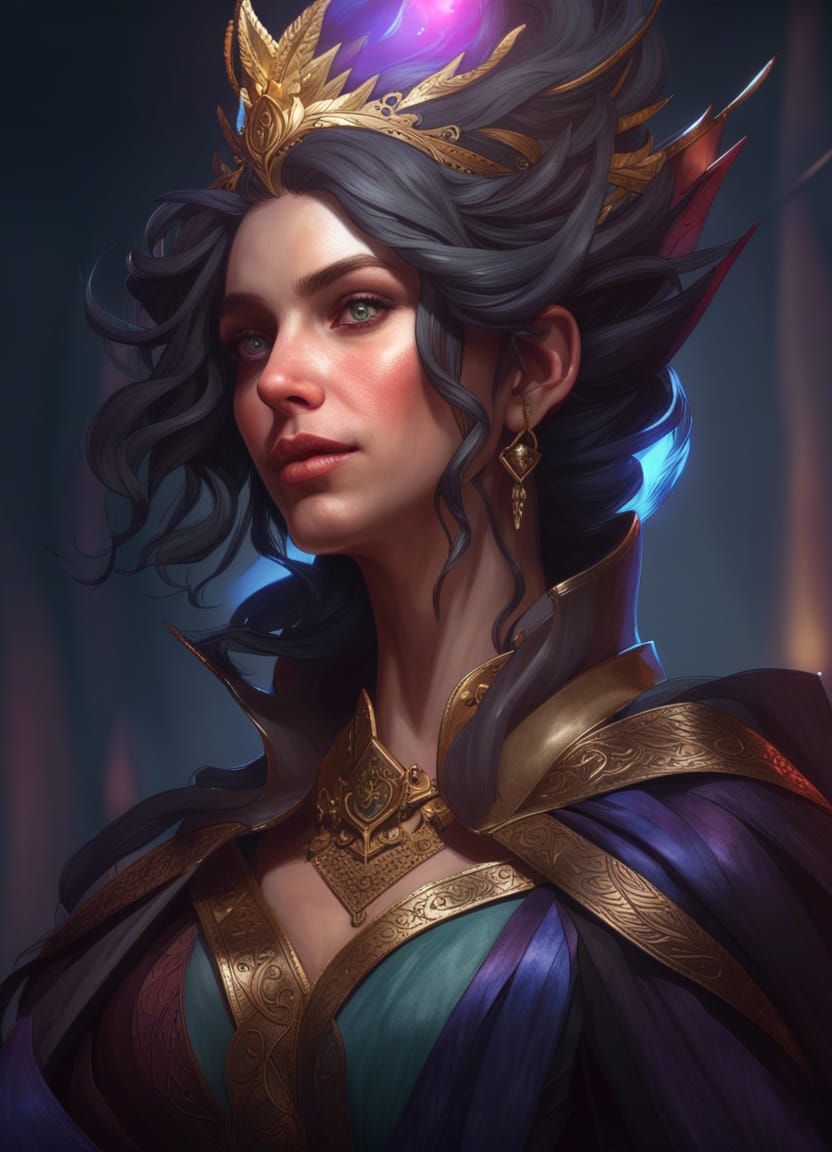 Queen of shadow head and shoulders portrait, 8k resolution concept art ...