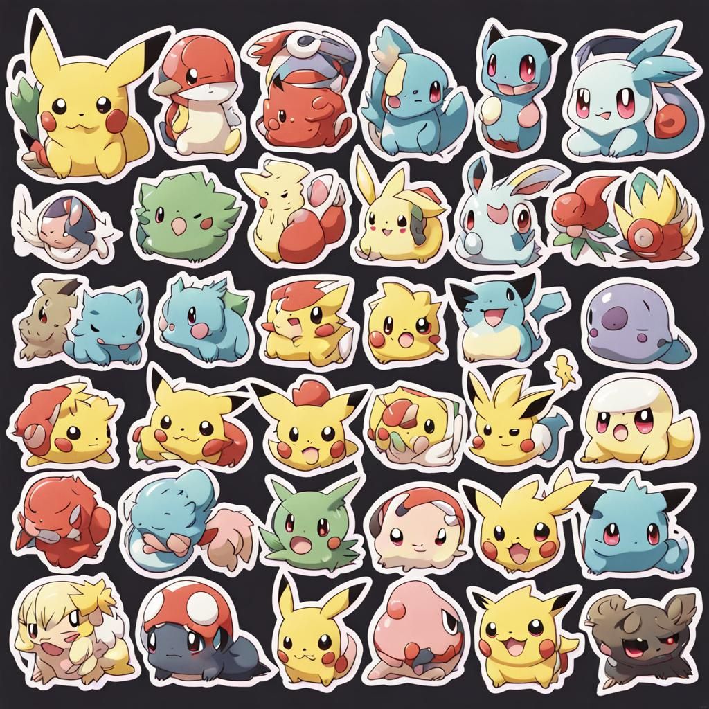 Cute pokemon stickers - AI Generated Artwork - NightCafe Creator