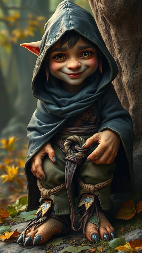 Surreal Forest Hermit Reveals Gentle Smile in Sple... - AI Art