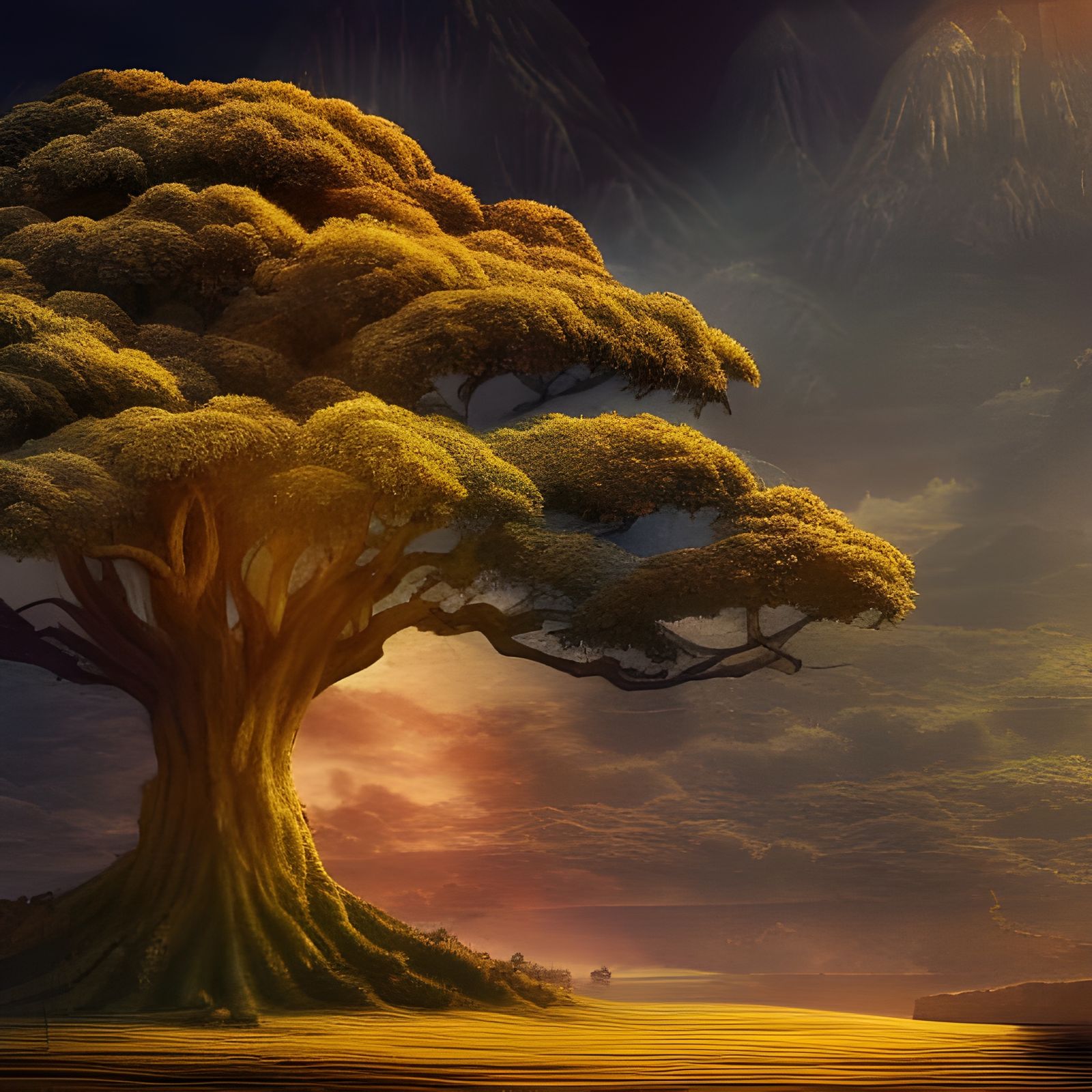Golden tree of magical fruit - AI Generated Artwork - NightCafe Creator