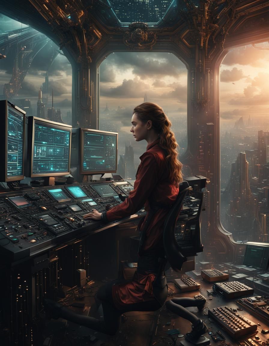 female data cruncher - AI Generated Artwork - NightCafe Creator