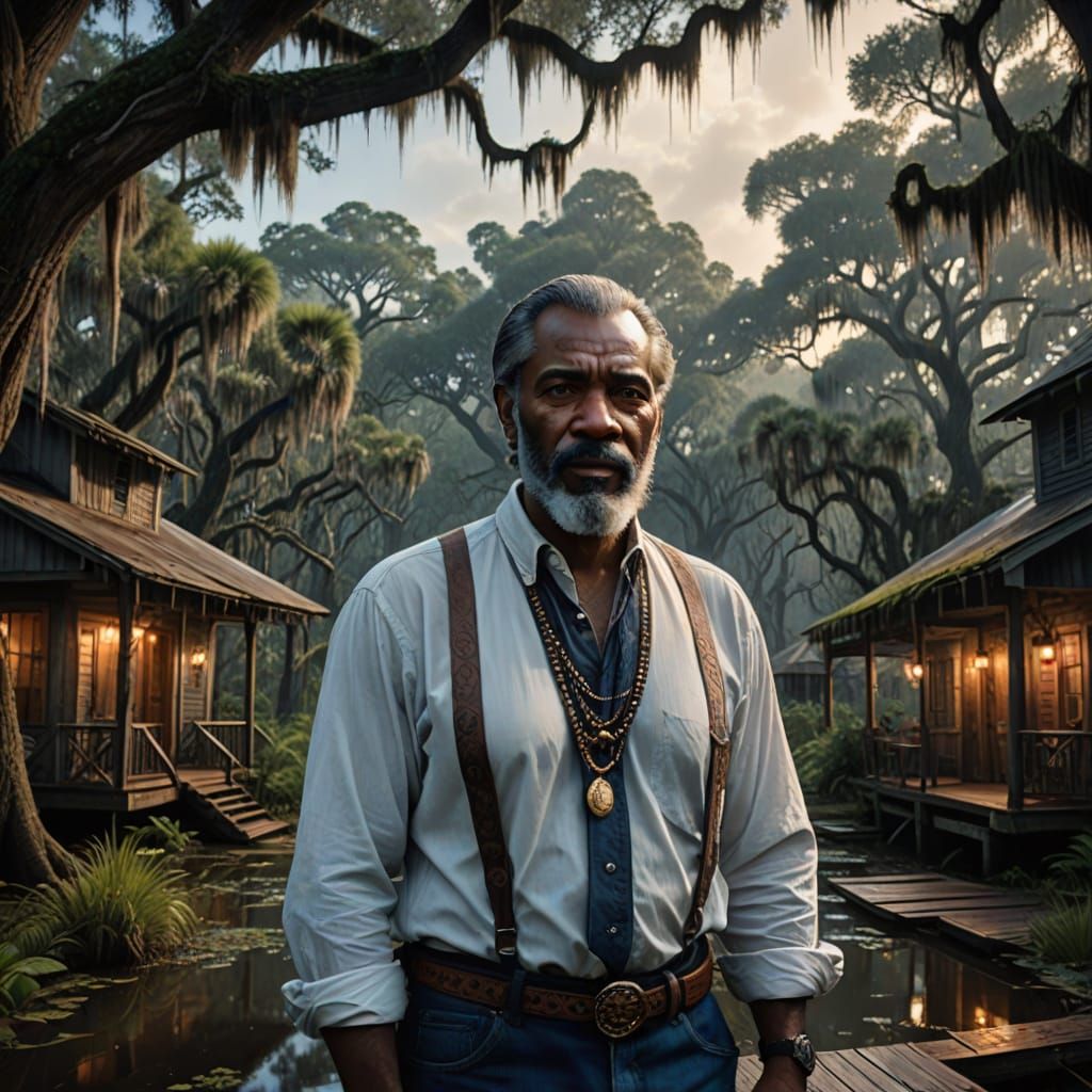 Creole Gentleman at Bayou Roadhouse - AI Art