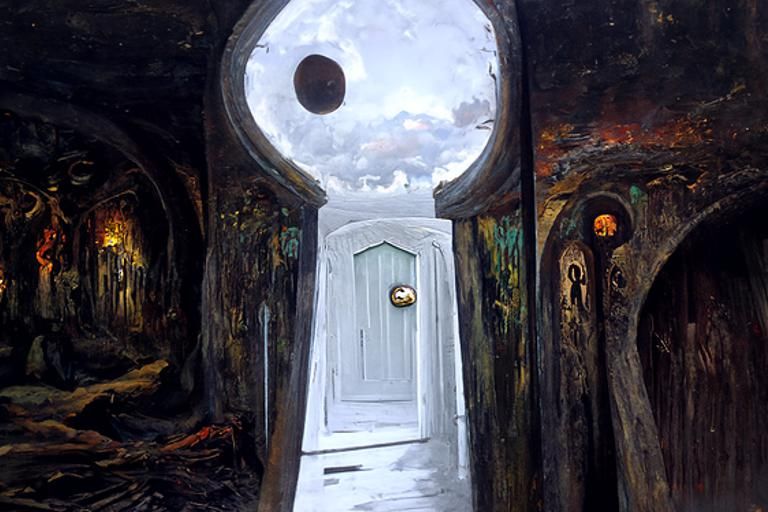 Magical keyhole leading to hell, byFélix Bracquemond, Hieronymus Bosch ...