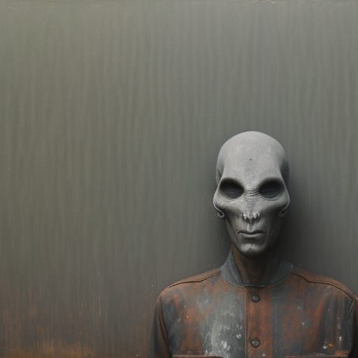 "grey alien blending into the background", insanely detailed matte ...