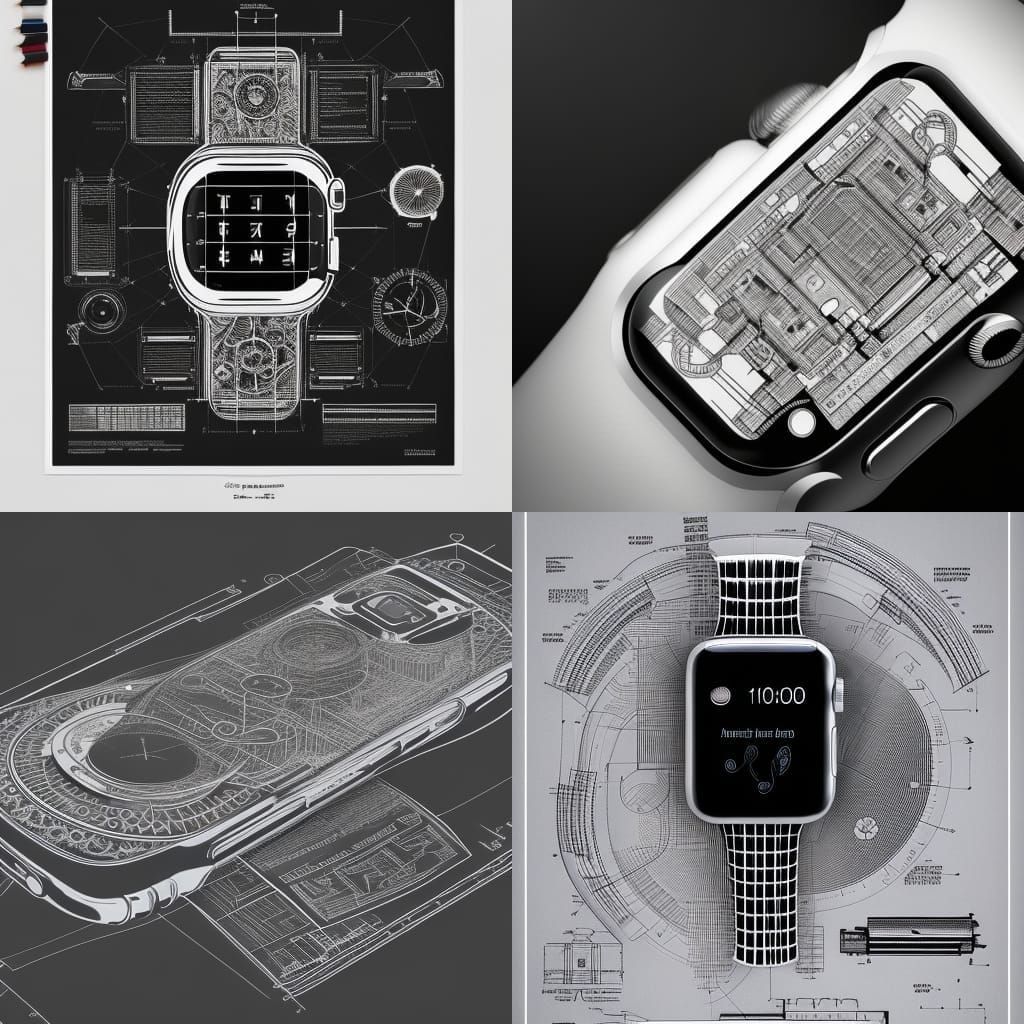Apple Watch Blueprints - AI Generated Artwork - NightCafe Creator