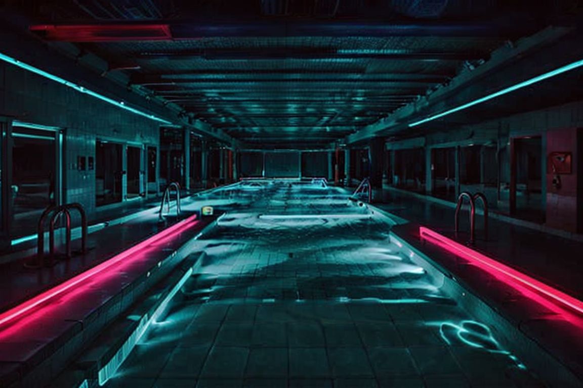 Dark Liminal Pool With Neon Lights 1 - AI Generated Artwork - NightCafe ...
