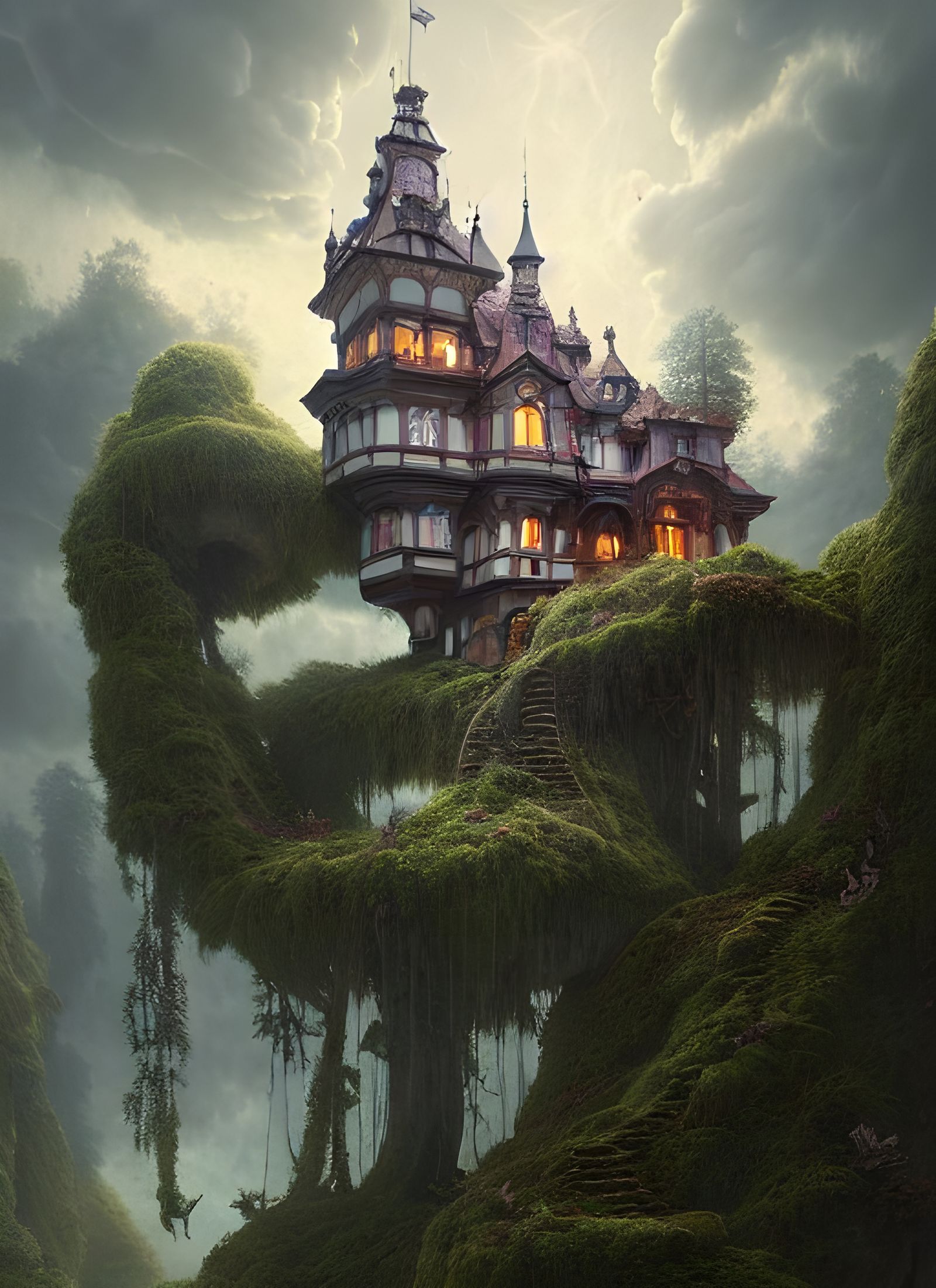 The Mysterious Manor - AI Generated Artwork - NightCafe Creator