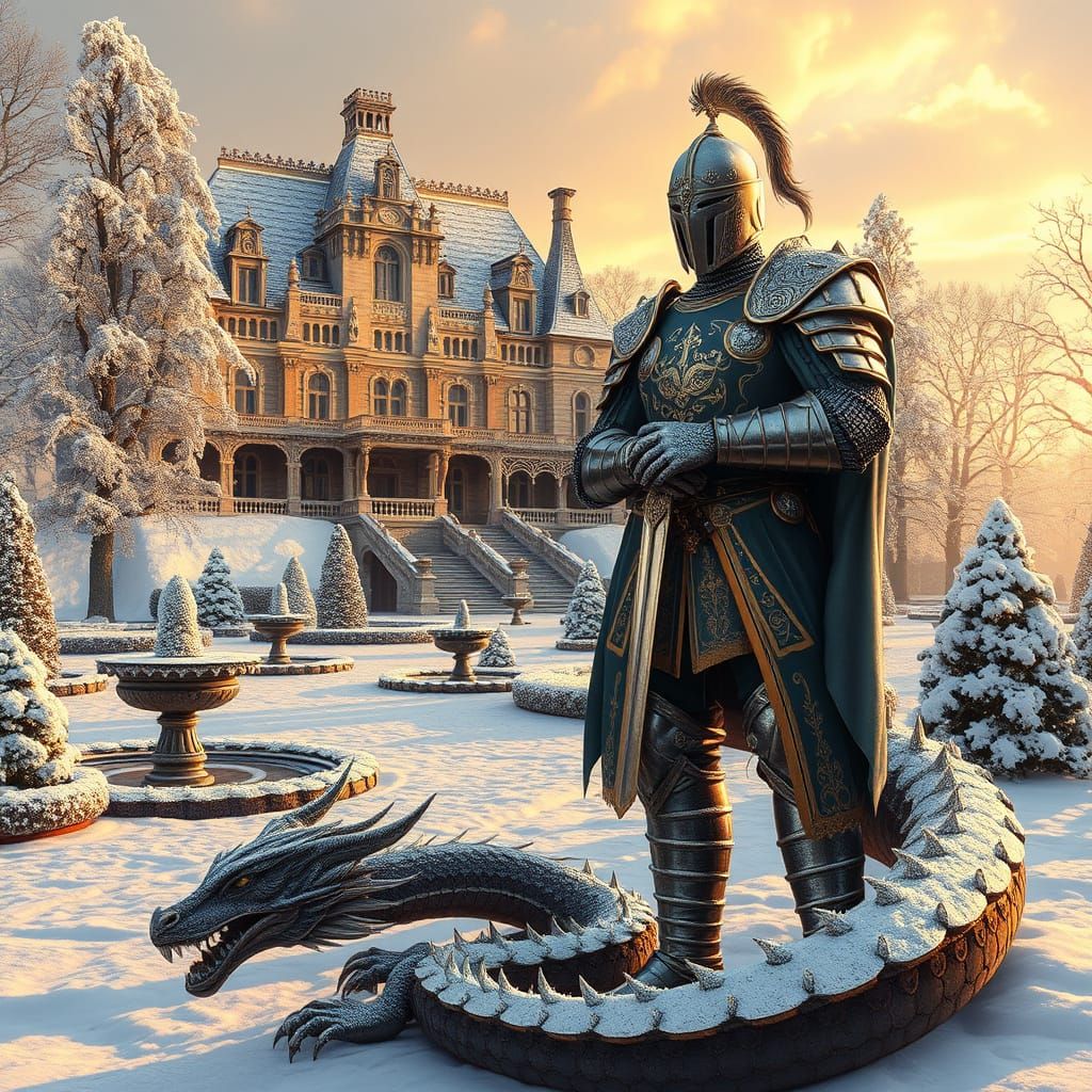 majestic knight - Regal Knight in Winter Wonderland