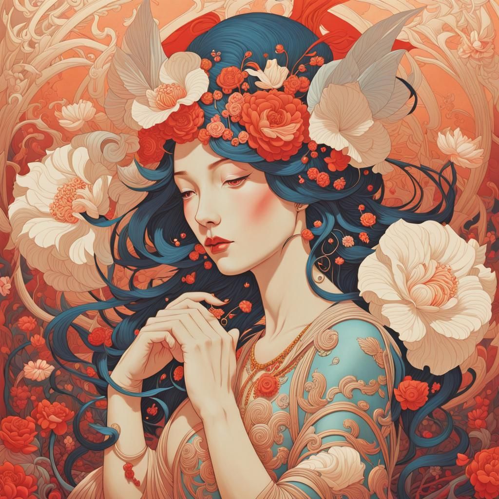 Spirit of love, Cel Shading, Detailed and Intricate, by James Jean, by Victo Ngai - AI Generated ...