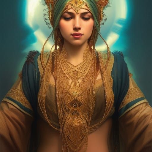 Worshipping Muslim Goddess - AI Generated Artwork - NightCafe Creator