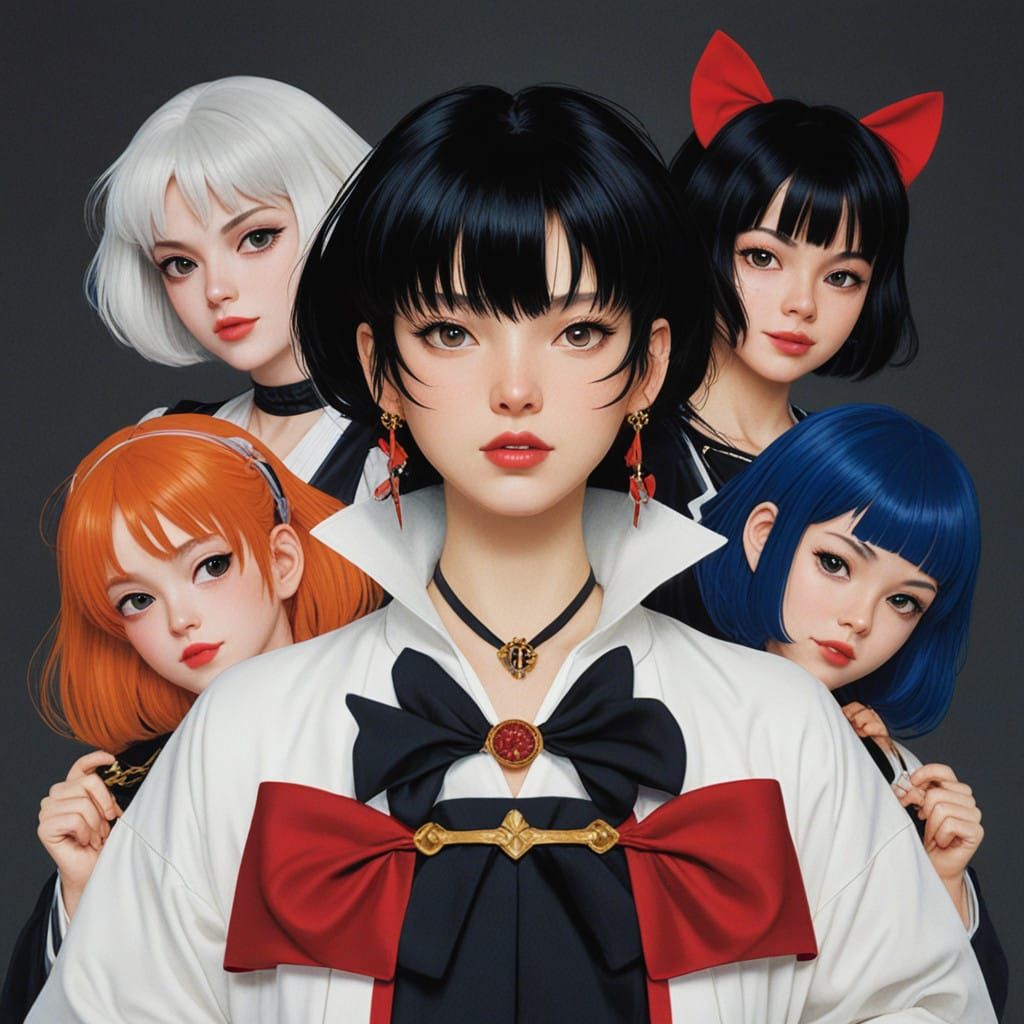 Cyberpunk Female Vampire in Elegant Victorian Garb - AI Art