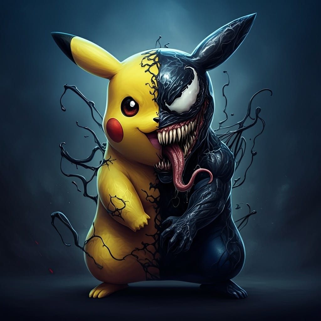 Pika Venom - Cyberpunk-Style Pokémon Warrior