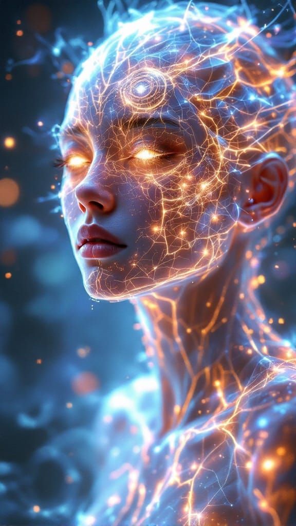 Next-level depiction of the future human—an evolved, transcendent being ...