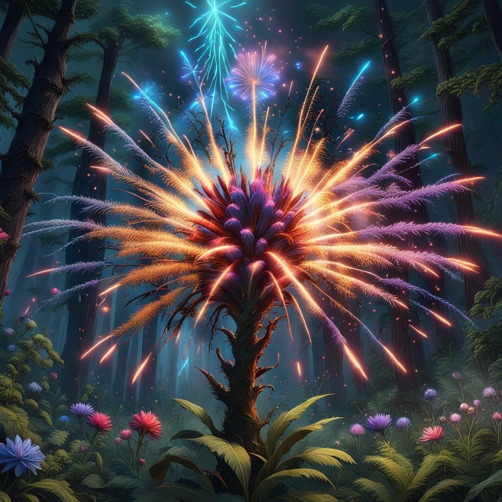 Floral Fireworks - AI Generated Artwork - NightCafe Creator